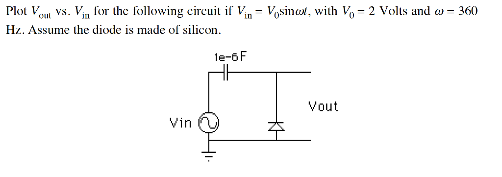 Solved Plot V_out vs. V_in for the following circuit if V_in | Chegg.com
