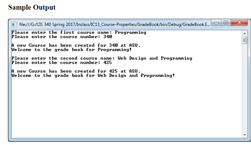 Solved Sample Output file://G:/CIS 340 Spring | Chegg.com