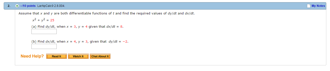 Solved Assume that x and y are both differentiable functions | Chegg.com