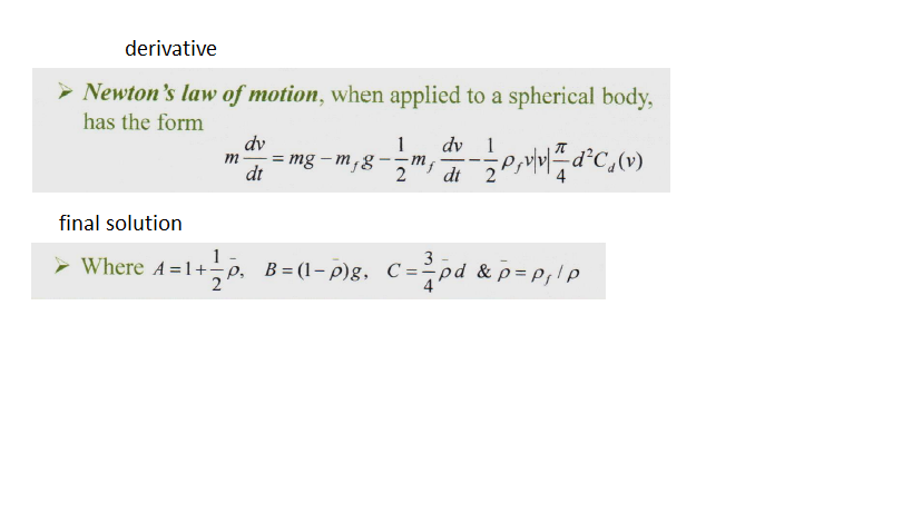 Solved Derivative Newton's law of motion, when applied to a | Chegg.com