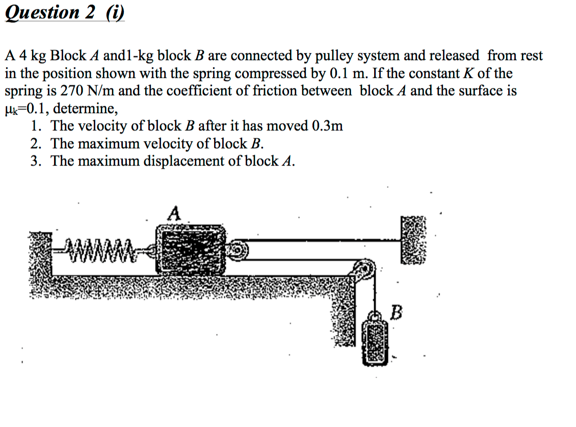Solved A 4 kg Block A and 1-kg block B are connected by | Chegg.com
