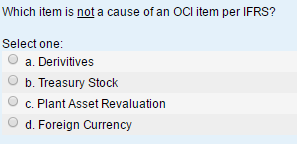 Solved Which item is not a cause of an OCI item per IFRS? | Chegg.com