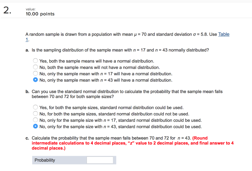 Solved value: 10.00 points A random sample is drawn from a | Chegg.com