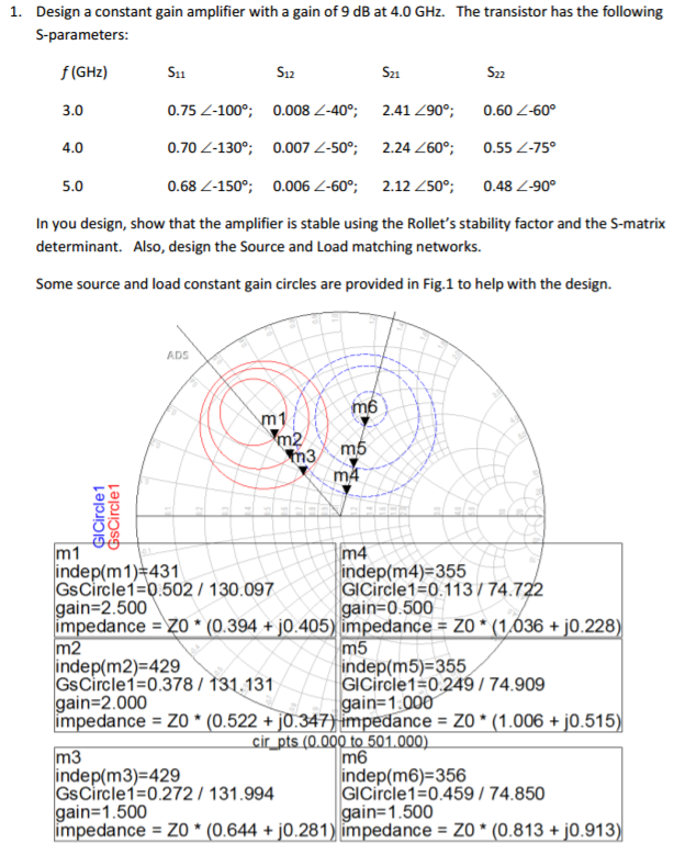 Design a constant gain amplifier with a gain of 9 dB | Chegg.com