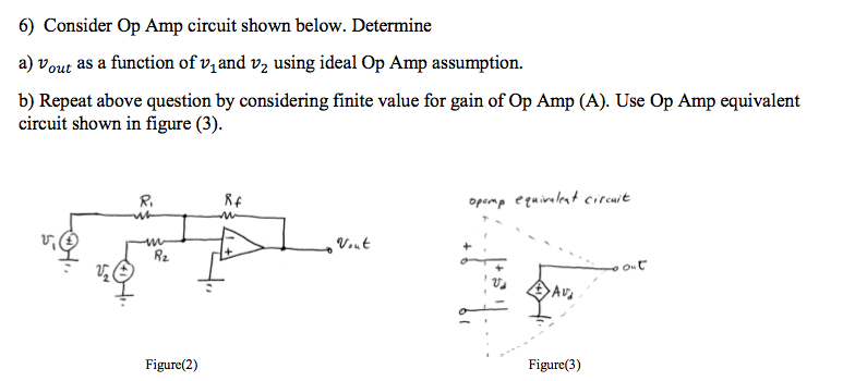 Solved 6) Consider Op Amp circuit shown below. Determine a) | Chegg.com