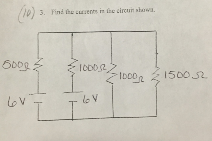 Solved Find the currents in the circuit shown. | Chegg.com