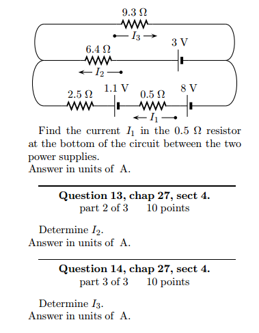 Solved Find the current I1 in the 0.5 ohms resistor at the | Chegg.com