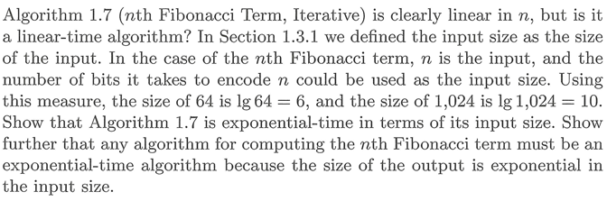 Solved Algorithm 1.7 (nth Fibonacci Term, Iterative) is | Chegg.com
