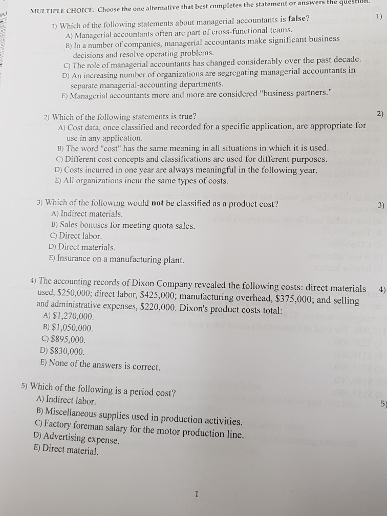Solved the statement or answers the quesab. MULTIPLE CHOICE. | Chegg.com