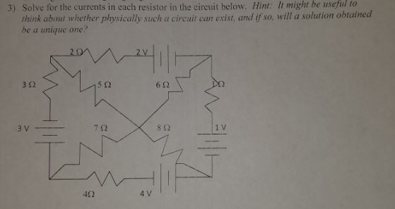 Solved Solve for the.currents in each resistor in the | Chegg.com