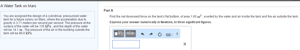 Solved A Water Tank on Mars You are assigned the design of a | Chegg.com