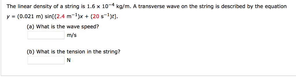 Solved The linear density of a string is 1.6 times 10^-4 | Chegg.com