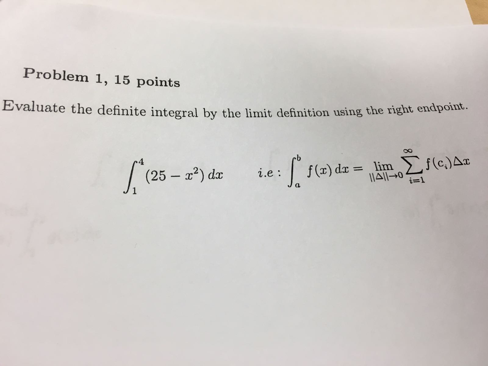 Solved Evaluate the definite integral by the limit | Chegg.com