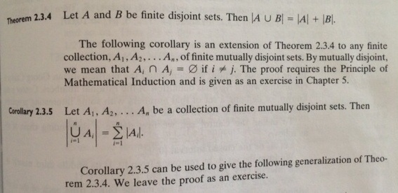 Solved Let A and B be finite disjoint sets. Then . The | Chegg.com