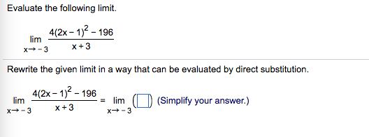 Solved Evaluate the following limit. lim_x rightarrow -3 | Chegg.com