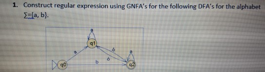 Solved Construct regular expression using GNFA's for the | Chegg.com