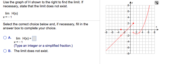Solved Use the graph of H shown to find the limit. If | Chegg.com
