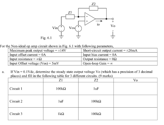 Solved Determine the steady state output voltage Vo, and | Chegg.com