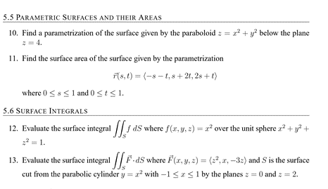 Solved 5.5 PARAMETRIC SURFACES AND THEIR AREAS 10. Find a | Chegg.com