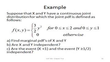 Solved Example Suppose that X and Y have a continuous joint | Chegg.com