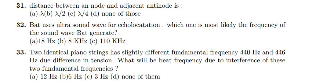 Solved 31. distance between an node and adjacent antinode | Chegg.com