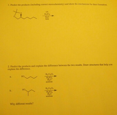 Solved 1, Predict the products oncluding correet | Chegg.com
