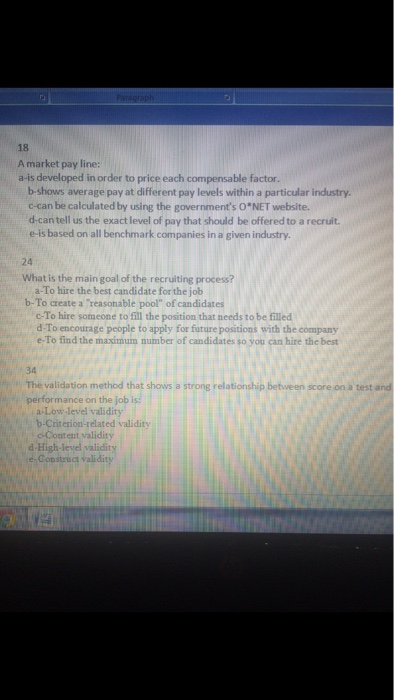 A market pay line: is developed in order to price | Chegg.com