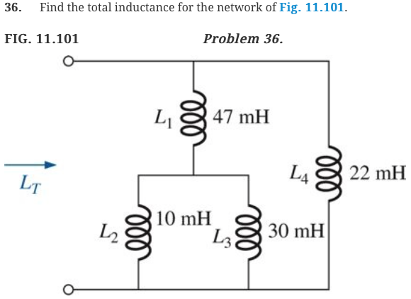 Solved Find the total inductance for the network of Fig. 11. | Chegg.com