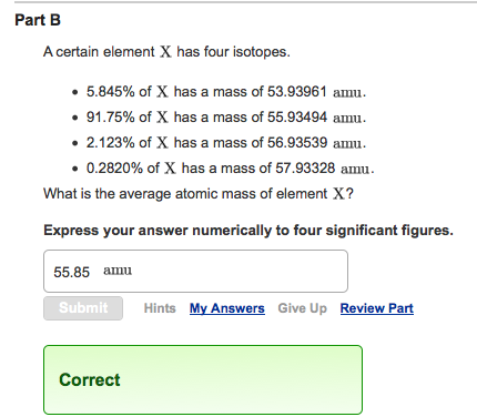 Solved A certain element X has four isotopes. 5.845% of X | Chegg.com