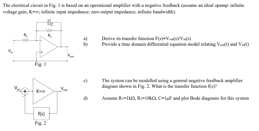Solved The electrical circuit in Fig. 1 is based on an | Chegg.com