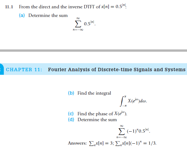Solved From the direct and the inverse DTFT of x[n] = | Chegg.com