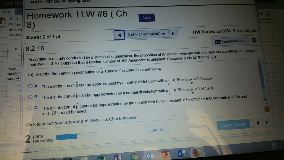 Solved MATH 1127 Online Spring 2018 HOME i to Homework: H.W | Chegg.com