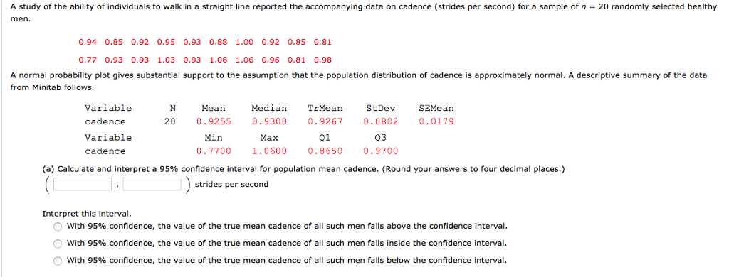Solved Calculate and interpret a 95% prediction interval for | Chegg.com