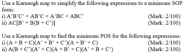 Solved Use a Karnaugh map to simplify the following | Chegg.com
