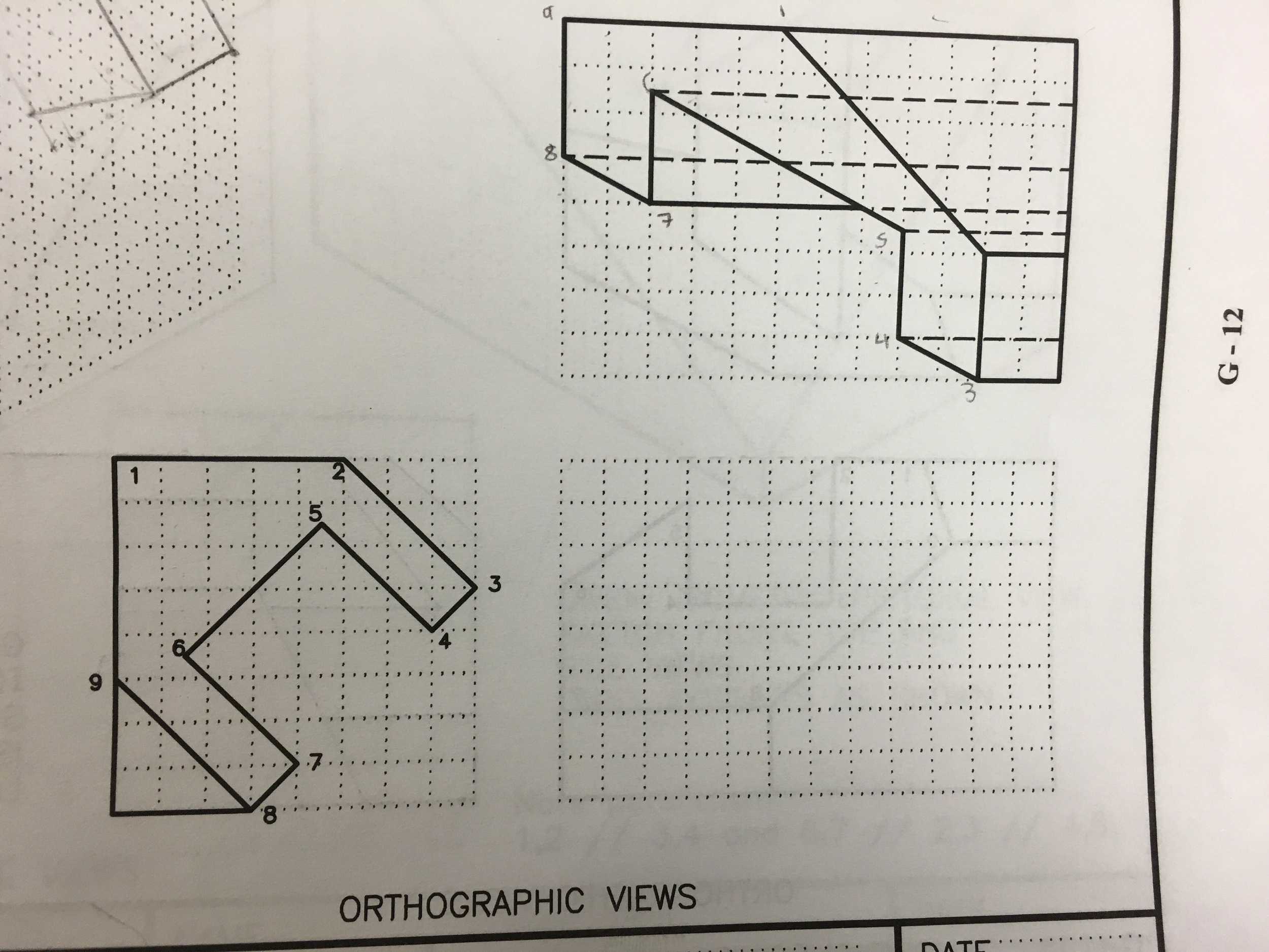 Given: Complete left side and top views Sketch front | Chegg.com