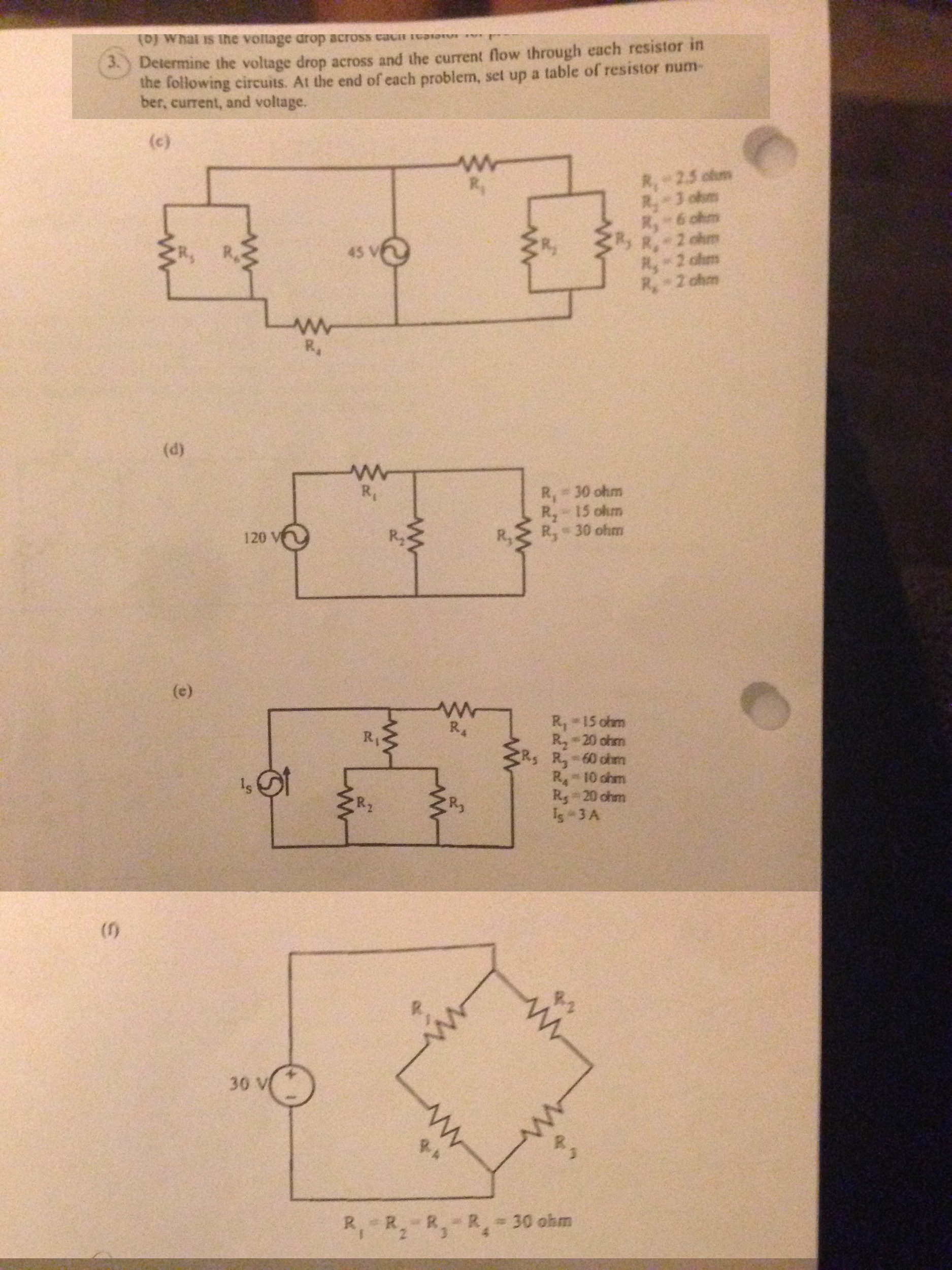 Solved Determine the voltage drop across and the current | Chegg.com