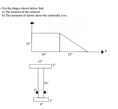 Solved Statics: find the centroids of both shapes and the | Chegg.com