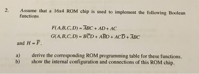 Solved Derive the corresponding ROM programming table for | Chegg.com