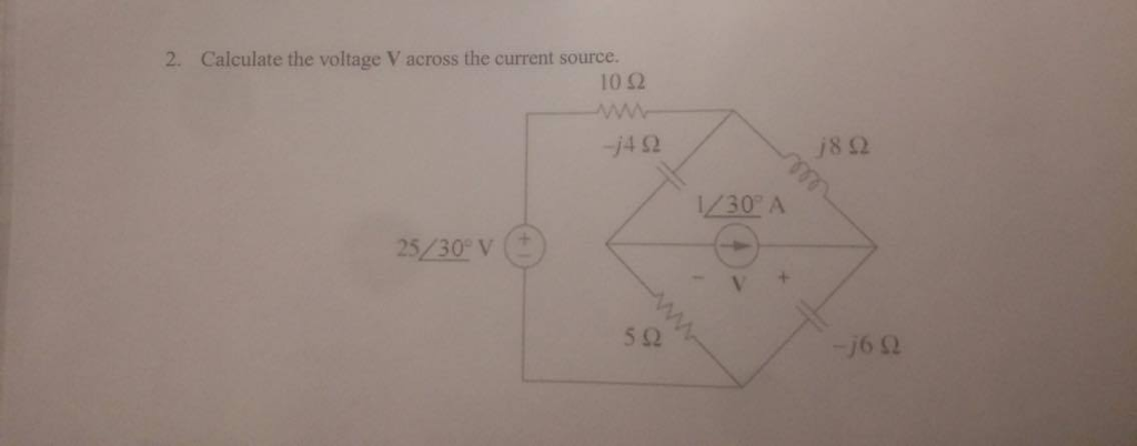 Solved Calculate the voltage V across the current source. | Chegg.com
