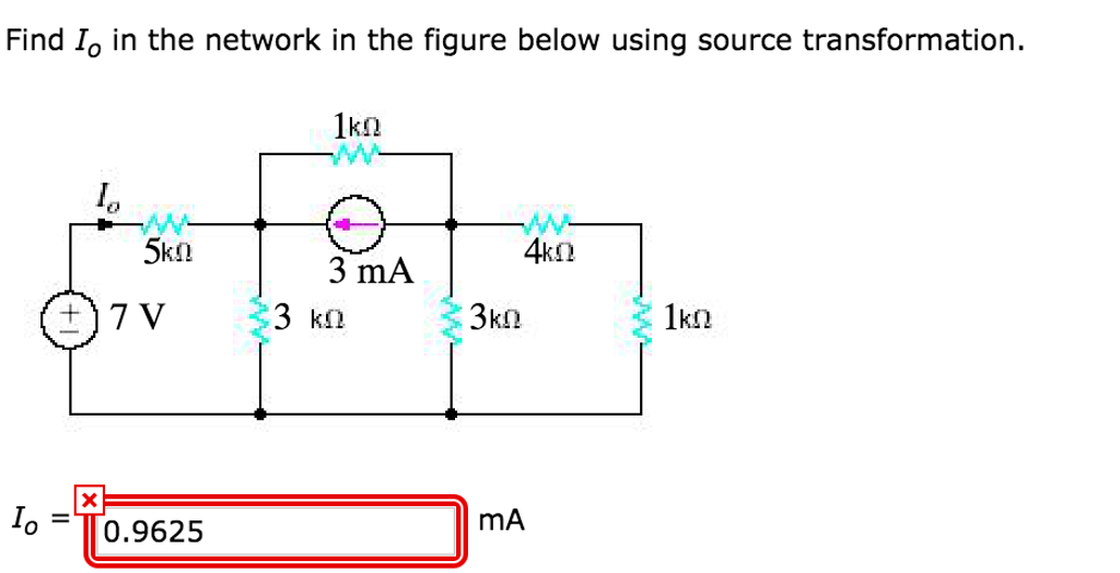 Solved Find Io in the network in the figure below using | Chegg.com