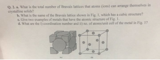 Solved Q.2. a. What is the total number of Bravais lattices | Chegg.com