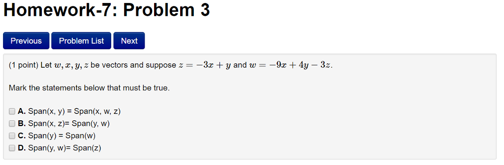 Solved Homework 7 Problem3 Previous Problem List Next 1