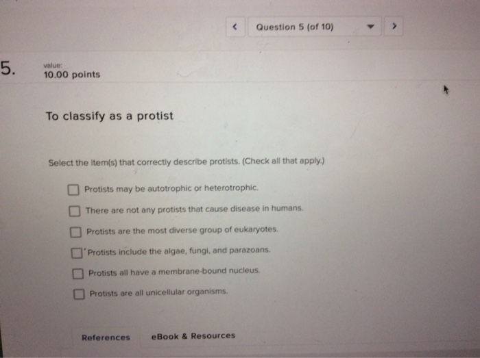 Solved Select the item(s) that correctly describe protists. | Chegg.com