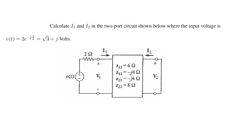 Solved Calculate I_1 and I_2 in the two-port circuit shown | Chegg.com