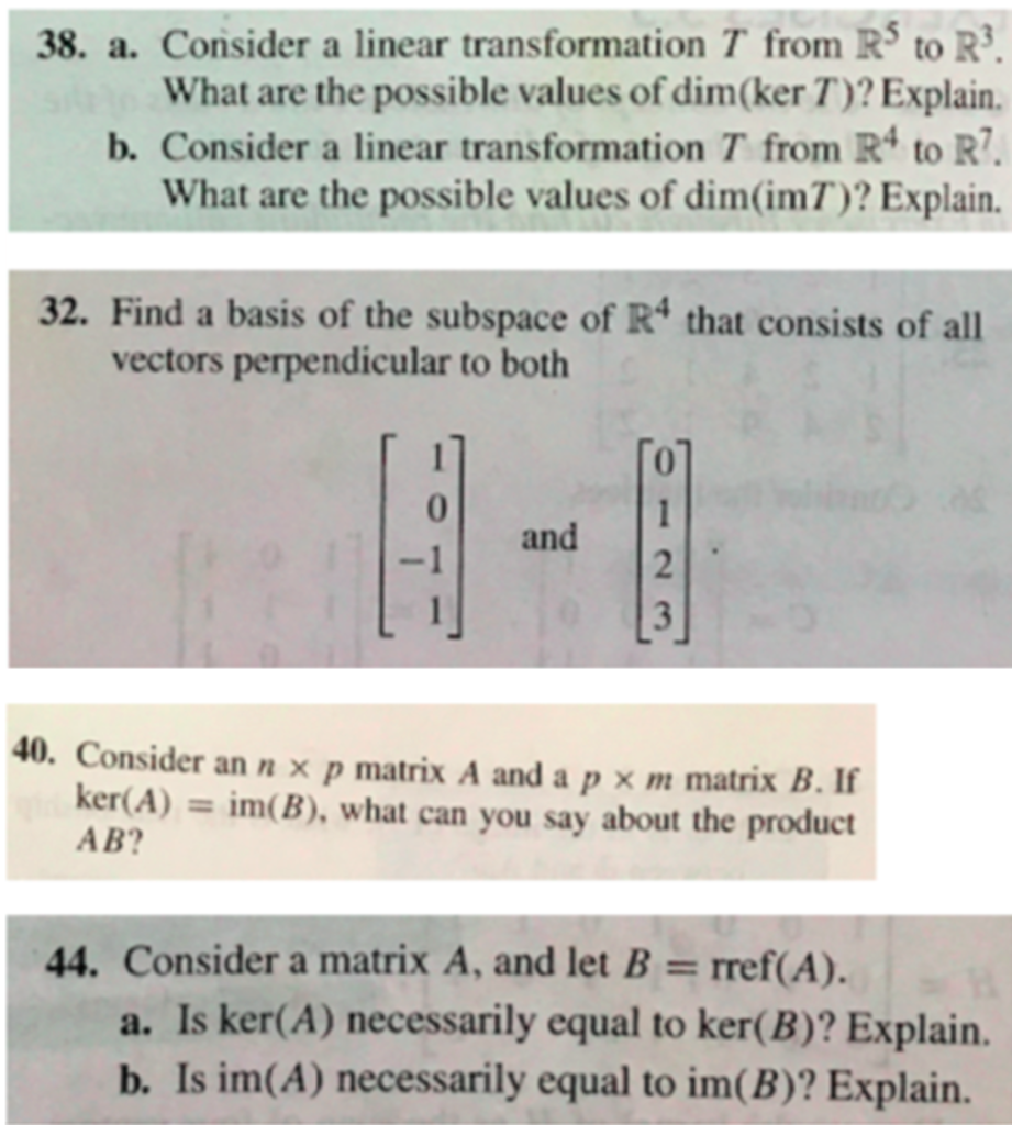 Solved Consider a linear transformation T from R^5 to R^3 | Chegg.com