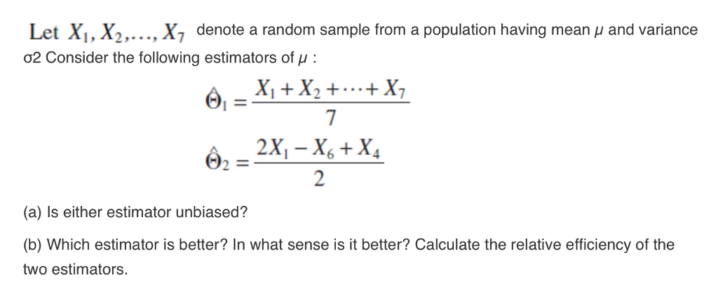 Solved Let X_1, X_2, ..., X_7 denote a random sample from a | Chegg.com Solved Let X_1, X_2, ..., X_7 denote a random sample from a | Chegg.com