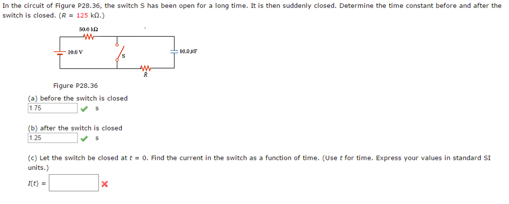 Solved In the circuit of Figure P28.36, the switch S has | Chegg.com