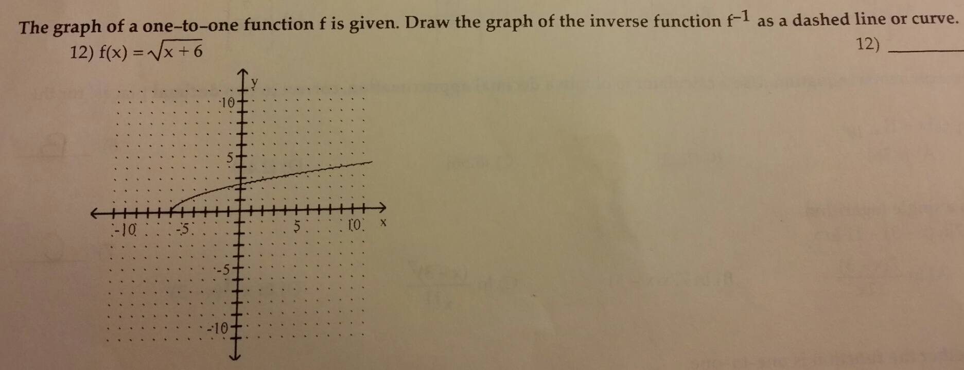 Solved The graph of a one-to-one function f is given. Draw | Chegg.com