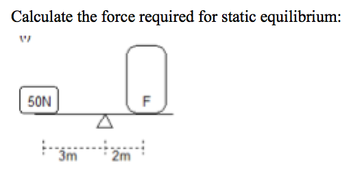 Solved Calculate the force required for static equilibrium: | Chegg.com