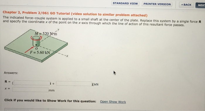 Solved STANDARD VIEW PRINTER VERSION BACK NEXT Chapter 2, | Chegg.com